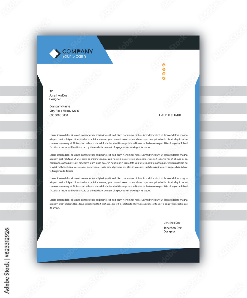 Abstract Letterhead Design Modern Business Letterhead Design Template ...