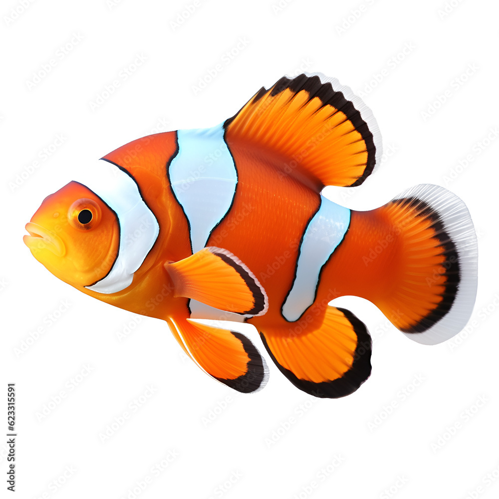 clownfish (ocean marine animal) isolated on transparent background ...