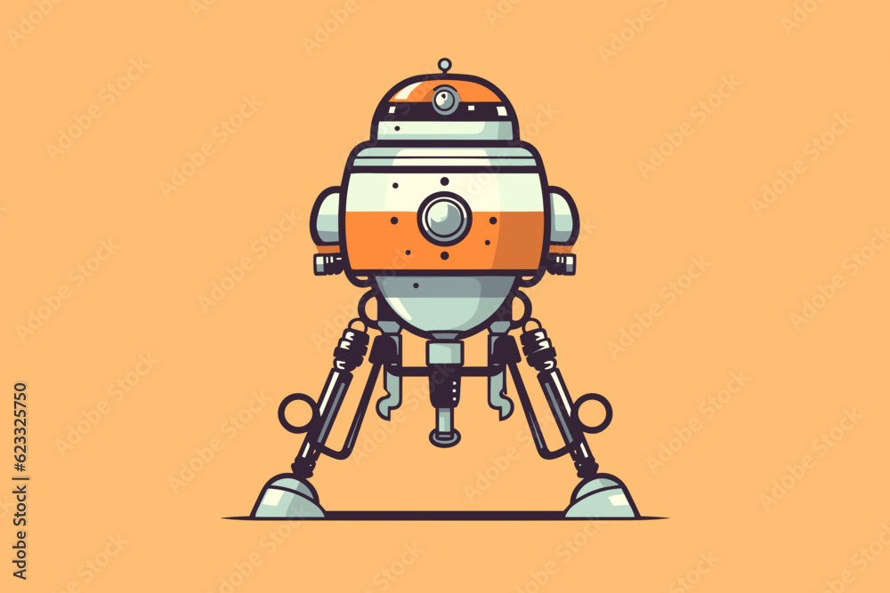 Doodle inspired Spacecraft Landing Gear, cartoon sticker, sketch ...