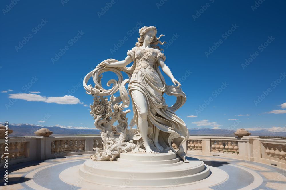 Holy goddess of love antique monumental statue, a beautiful woman ...