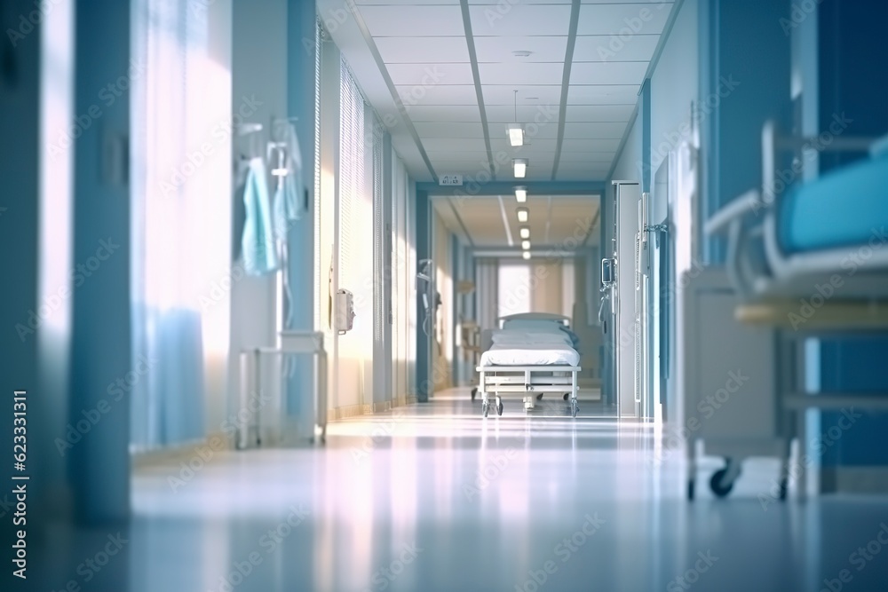 Ideal Healthcare Background with Surrealist Blurry Hospital Scene. AI ...