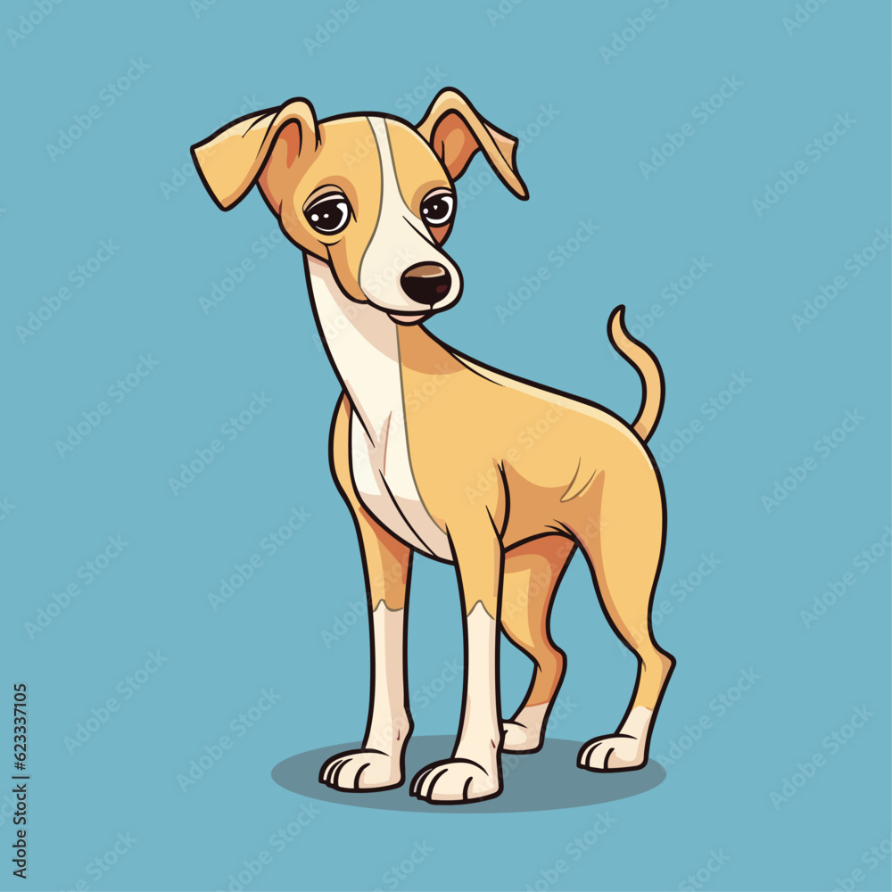 Cute Cartoon Greyhound Dog - Swift and Graceful Racing Hound. Vector ...