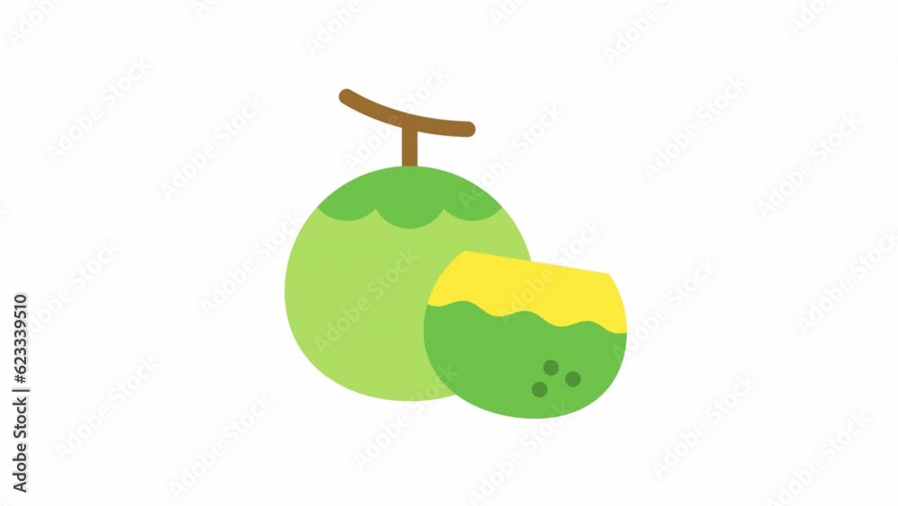 Coconut, Fruits animated icon on transparent background. Stock 비디오 ...