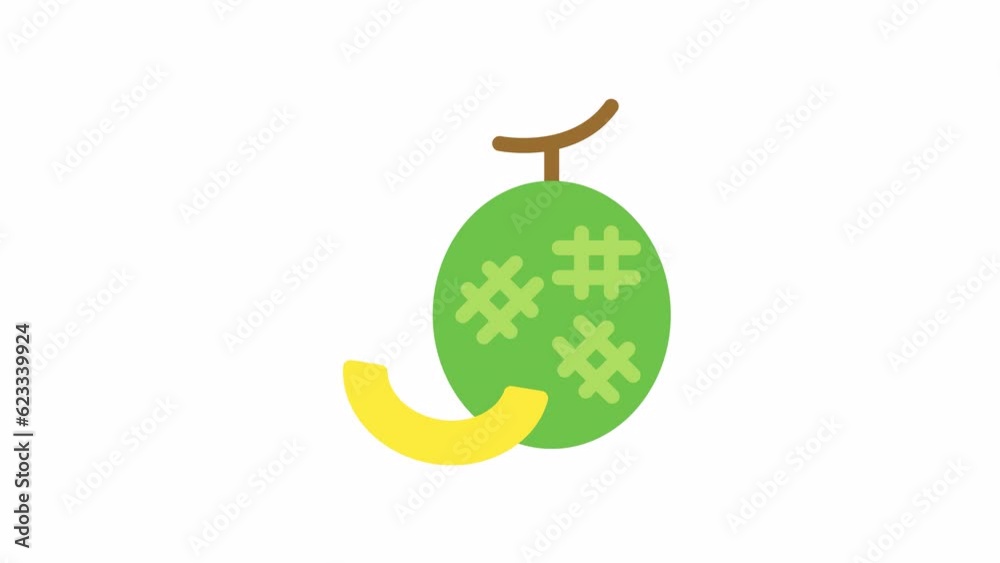 Melon, Fruits animated icon on transparent background. Stock 비디오 ...