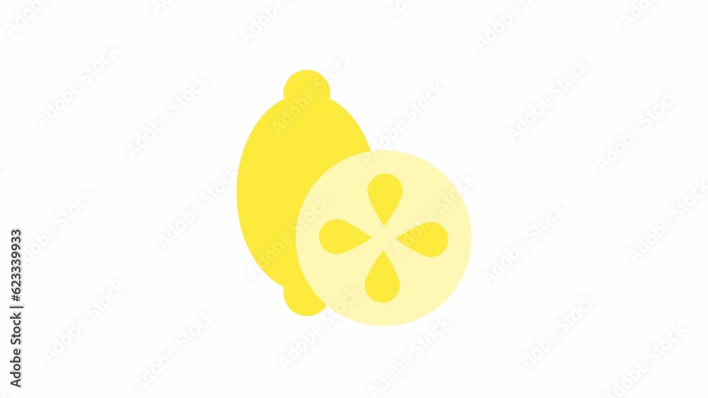 Lemon, Fruits animated icon on transparent background. Stock Video ...