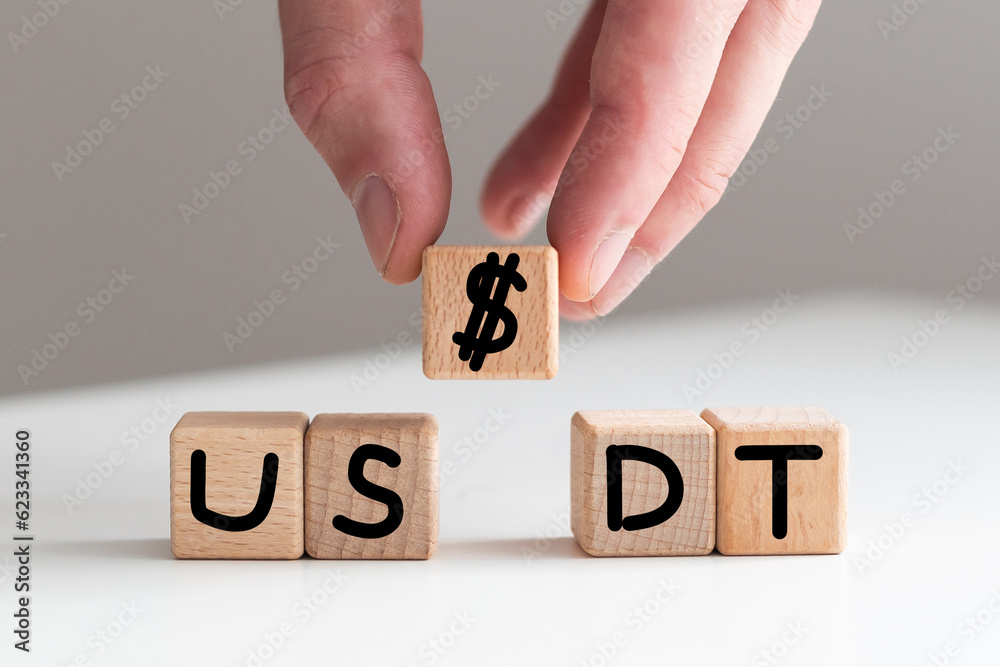 USDT.concept of virtual currency mining . Digital currency and virtual ...