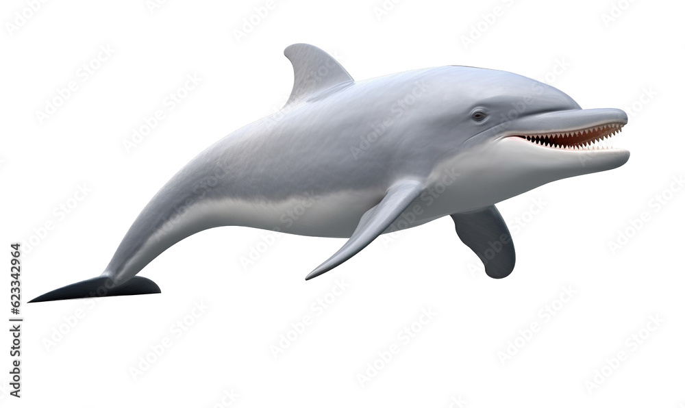 dolphin isolated on white background HD 8K wallpaper Stock Photographic ...