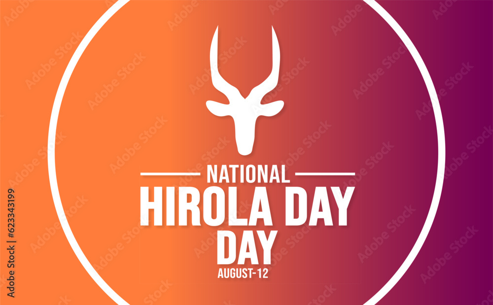 12 August World Hirola Day background template. Holiday concept ...