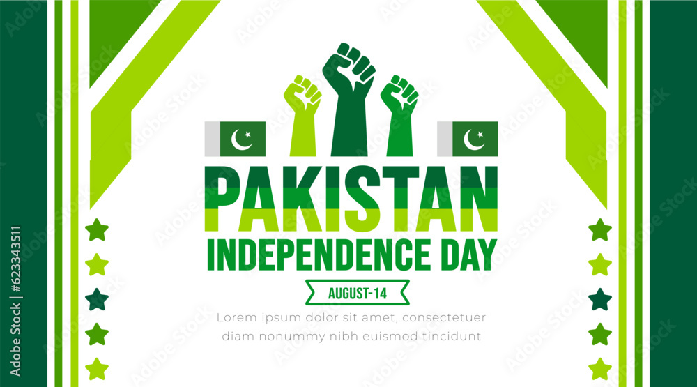 14 August Pakistan Independence Day background template. Holiday ...