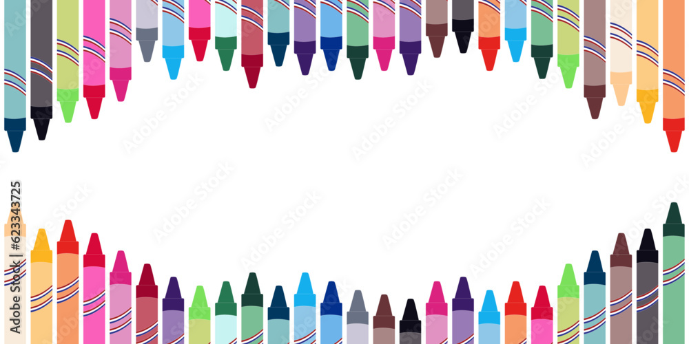 Crayon Back to School Colorful School Crayons Illustration Drawing ...