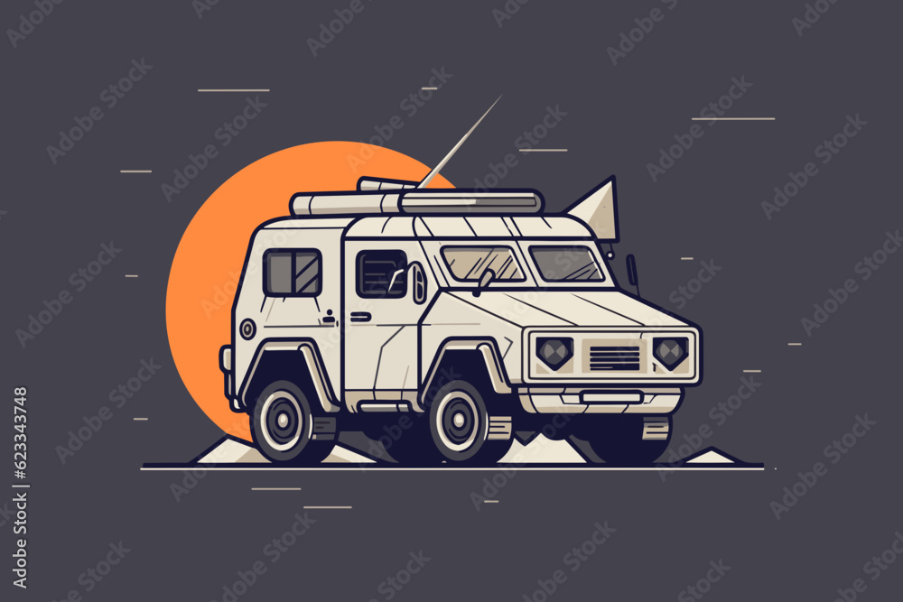 Doodle inspired Cybertruck, cartoon sticker, sketch, vector ...