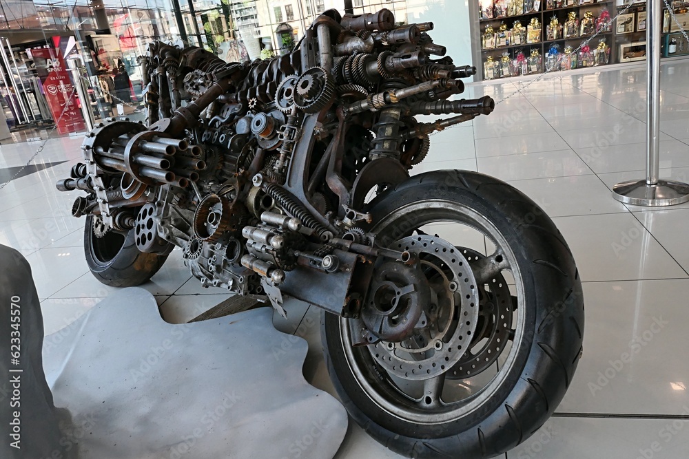 Mototerminator bike, real size model of movie heavily armored bike with ...