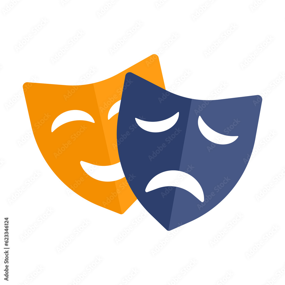 comedy and tragedy mask symbol Stock Illustration | Adobe Stock