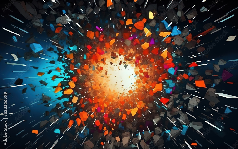 Anime explosion flame background,created with generative ai tecnology ...