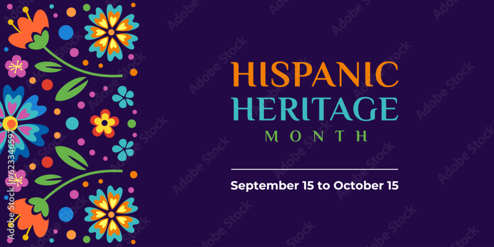 Hispanic heritage month. Vector web banner, poster, card for social ...