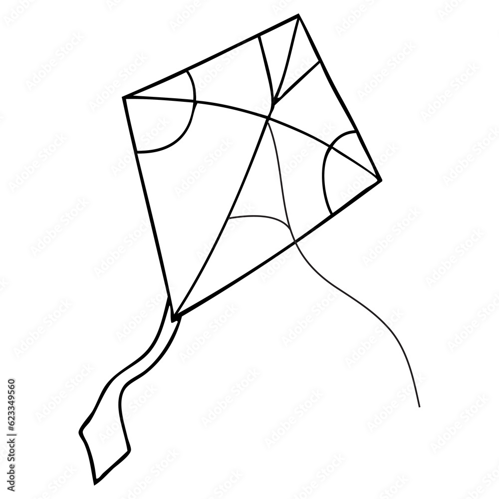 Vetor de kite outline vector illustration do Stock | Adobe Stock