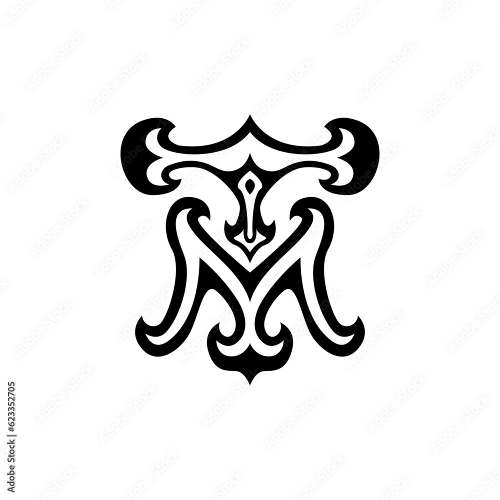 TM or MT Logo with Tribal style. TM logo for apparel. stylish letter TM ...