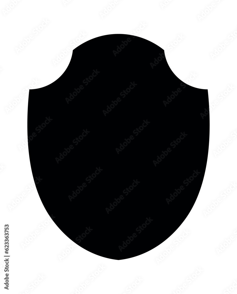 Police shield black shape. Heraldic shields blank emblems. Security ...