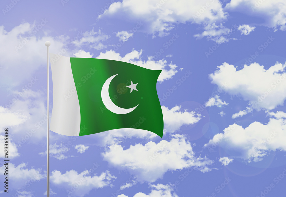 Pakistan Flag and Clouds. 14 August Happy Independence Day Pakistan ...