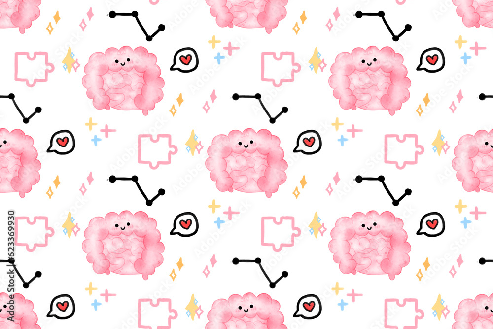 Human organ characters seamless pattern. background of human body, Cute ...