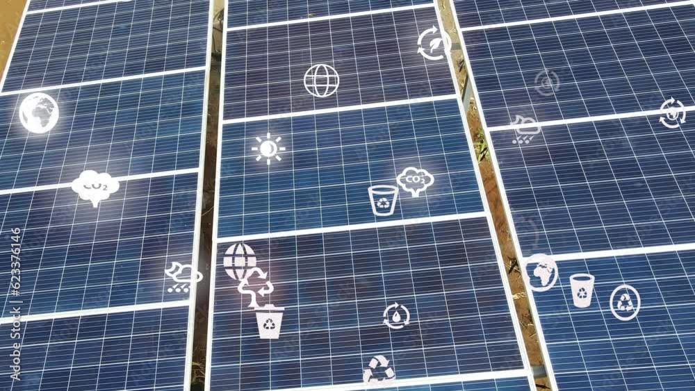 Solar panels pumping water farm Kenya. Climate change Paris agreement ...