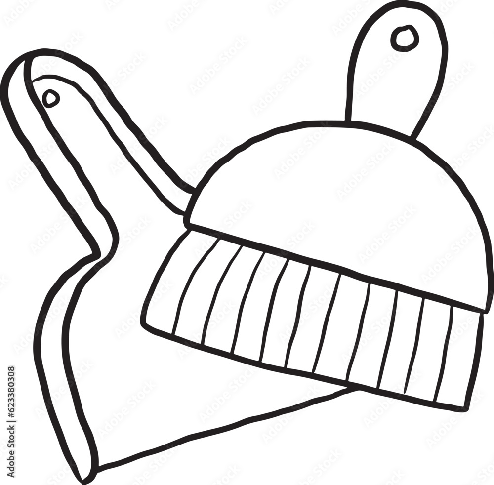 dustpan cartoon doodle kawaii anime coloring page cute illustration ...