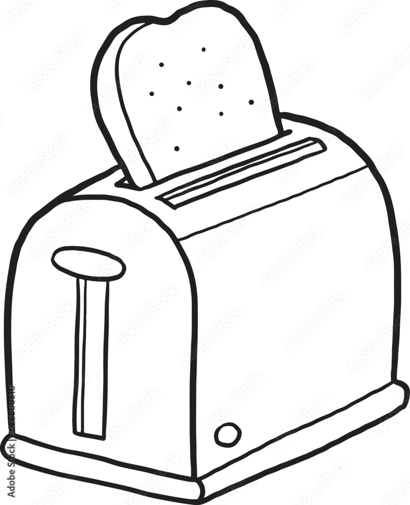 toaster cartoon doodle kawaii anime coloring page cute illustration ...