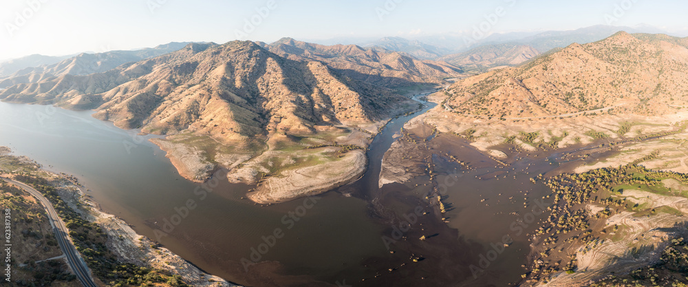 Aerial view of Scenic Valley landscape in California, USA. Winding ...