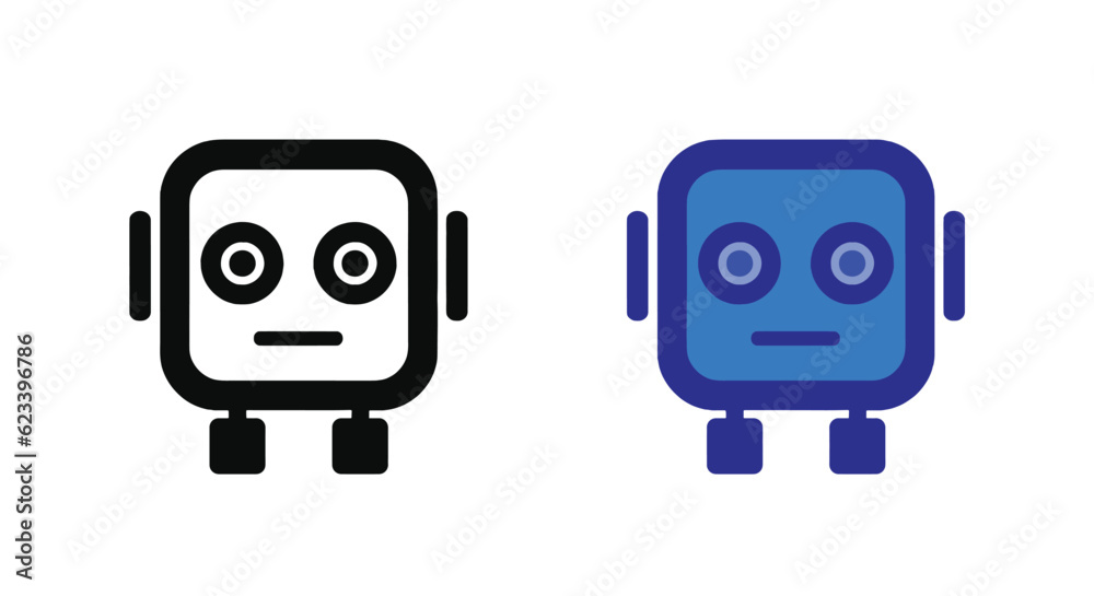 Robot icon, the chat bot vector design illustration, flat style, logo ...