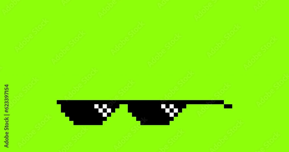 Pixel art glasses, cool cartoon glasses for video games, video ...