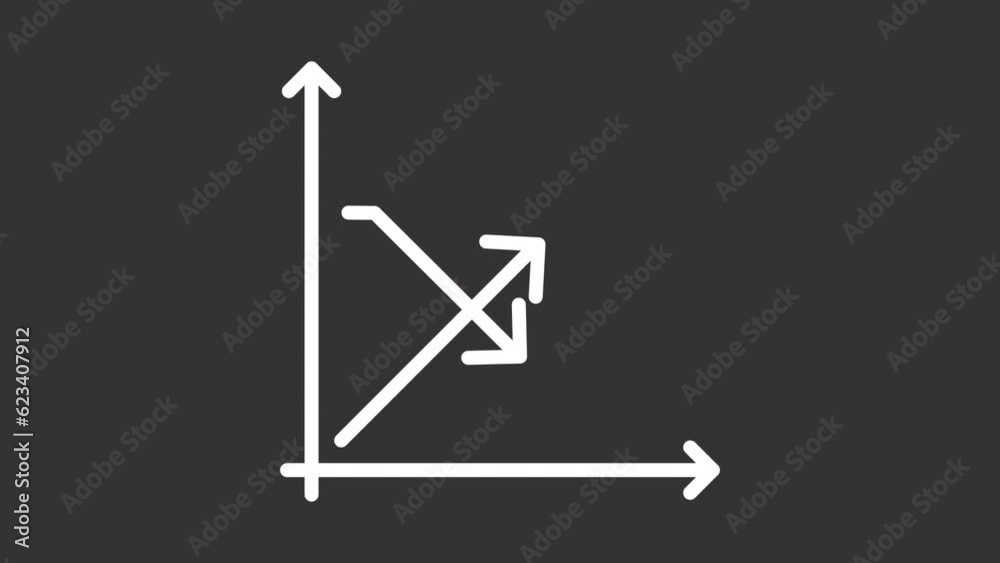Data analysis white icons animation. Animated line graphs and diagrams ...