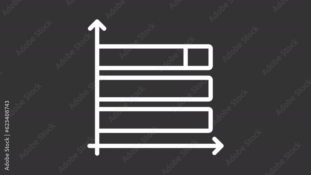 Statistics white icons animation. Animated line comparison charts ...