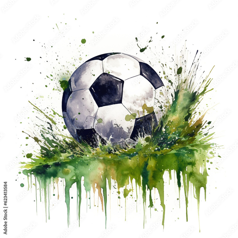 Watercolor Boots n' Balls Clip Art Football and Soccer Clipart Childs ...