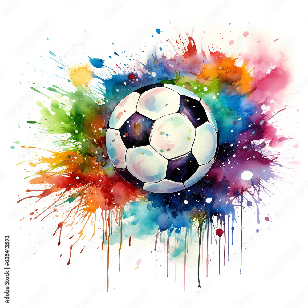 Watercolor Boots n' Balls Clip Art Football and Soccer Clipart Childs ...