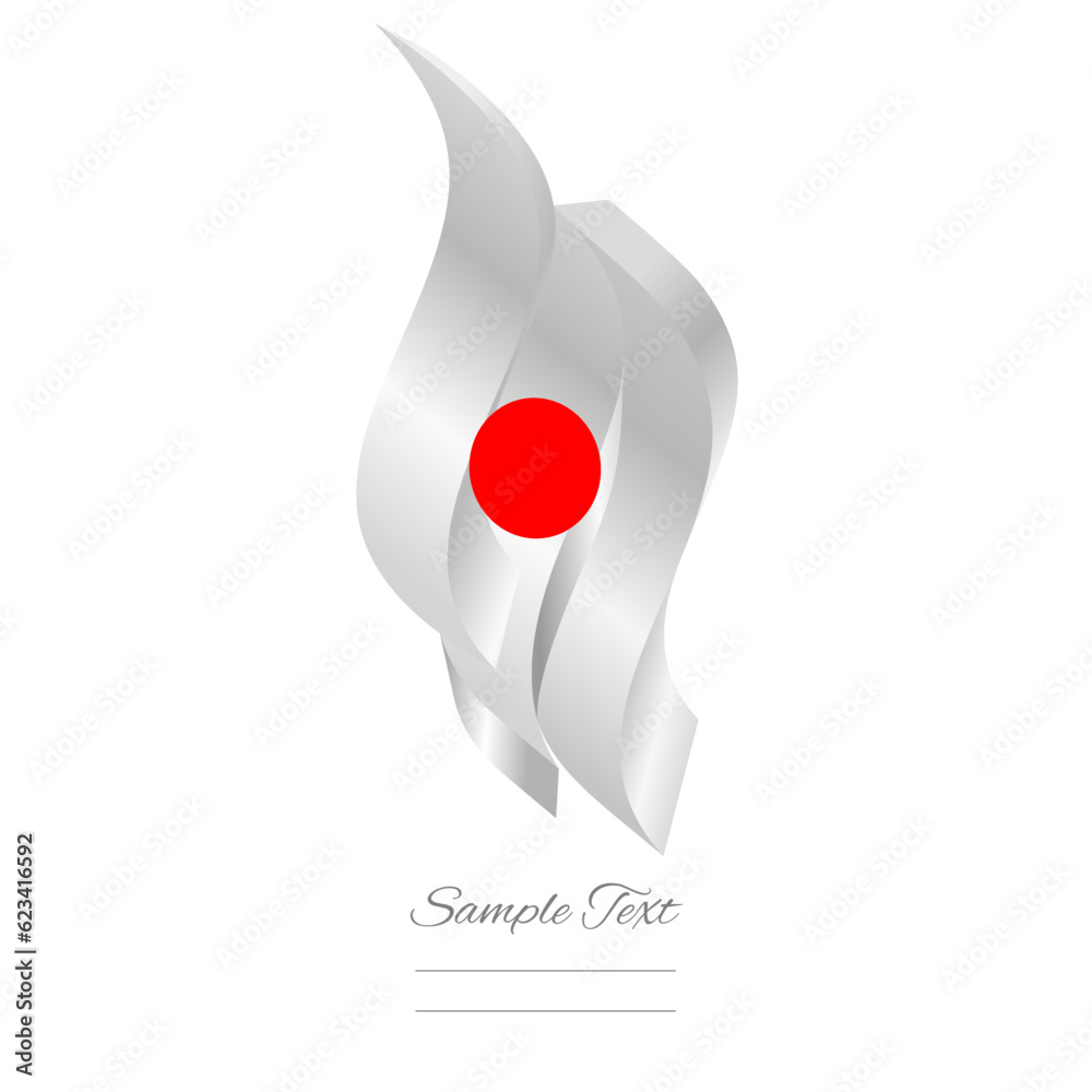Japan abstract flag logo icon. Japanese 3d flag ribbon banner isolated ...