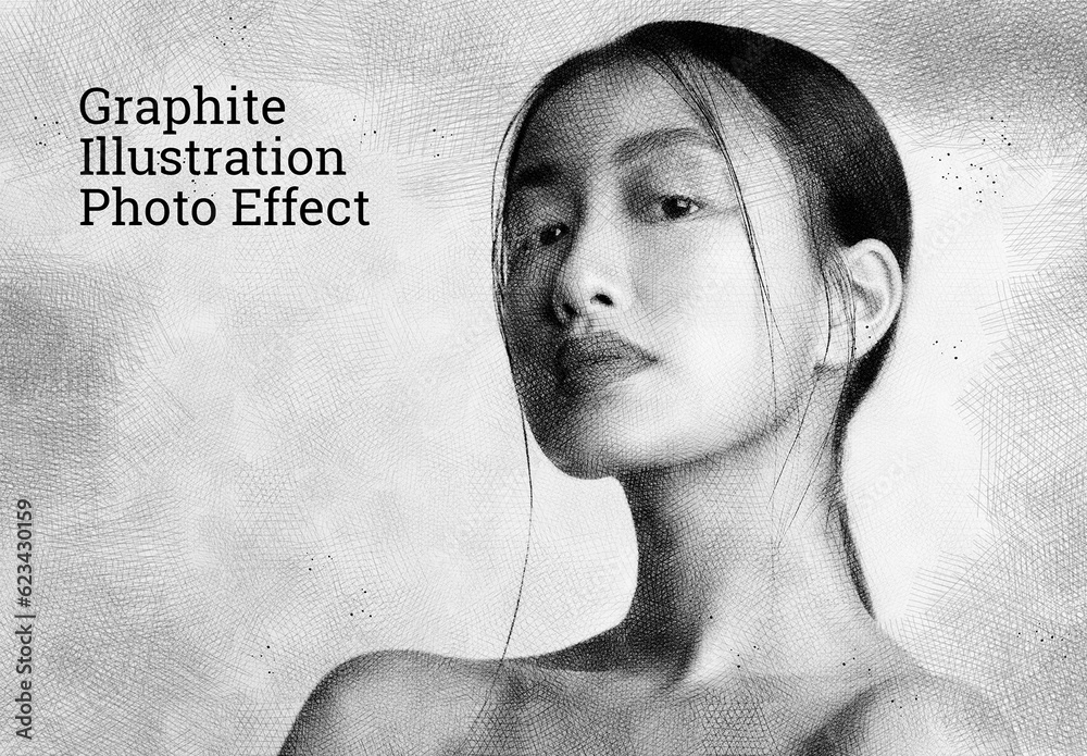Graphite Illustration Photo Effect Stock Template | Adobe Stock