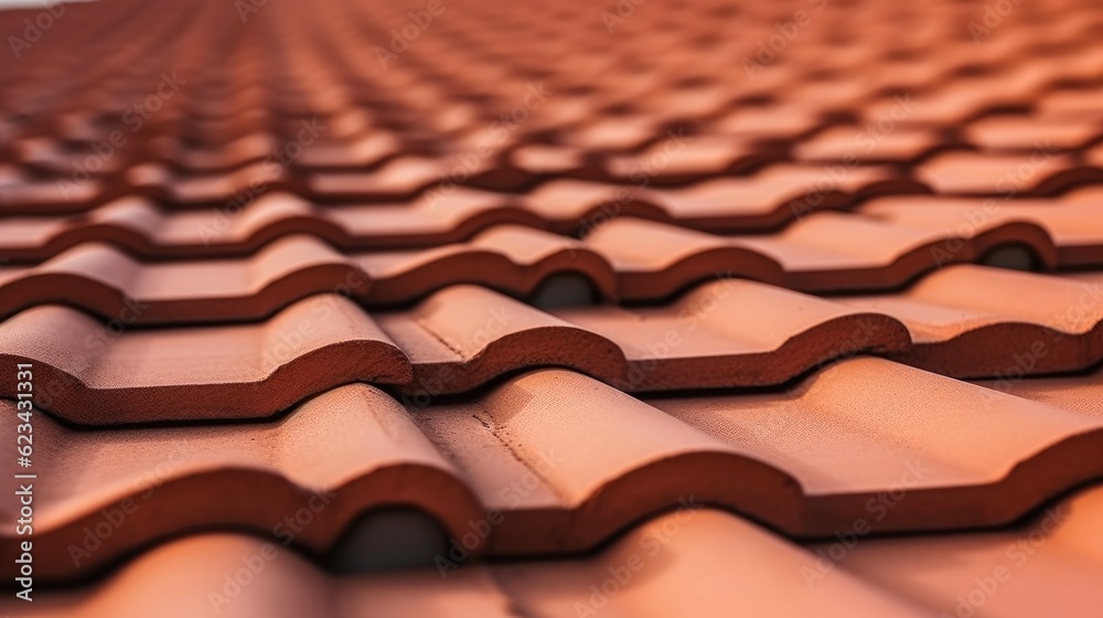 Roofing tiles clay red tiles in lines with ventilation slots, Roofing ...