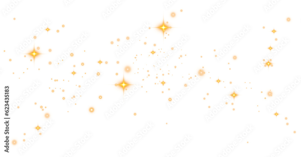 Yellow sparks glitter special light effect. Sparkles on transparent ...