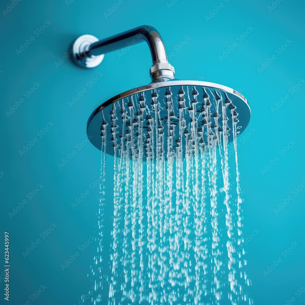 showerhead of shower of water in bathroom Stock Illustration | Adobe Stock