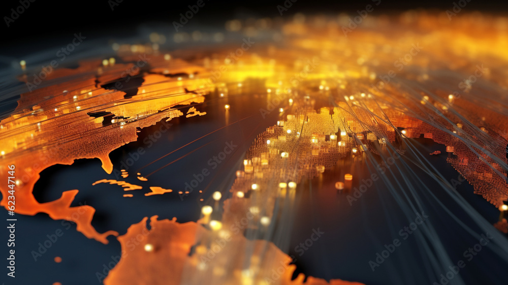 Data stream background of the internet for global communication of a ...