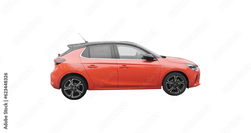 ภาพประกอบสต็อก RED OPEL CORSA SIDE VIEW ISOLATED ON WHITE, OPEL CORSA ...