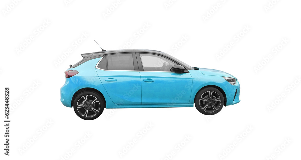 LIGHT BLUE OPEL CORSA SIDE VIEW ISOLATED ON WHITE, OPEL CORSA CAR PNG ...