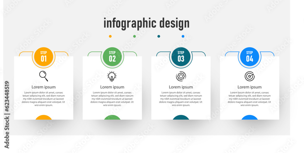 Infographic template elements timeline with 4 steps, options. can be ...