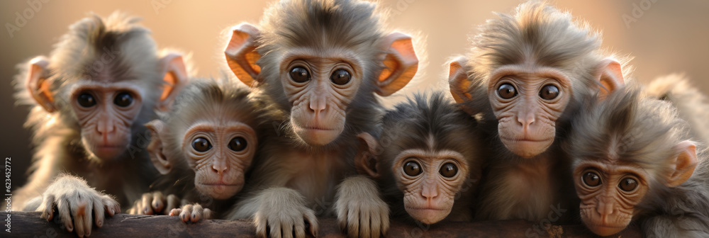 Wildlife zoo safari africa monkeys animals banner panorama long ...