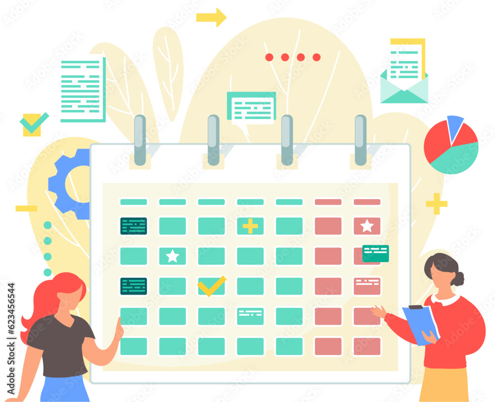 Effectively organizing their work. Planning date with calendar ...