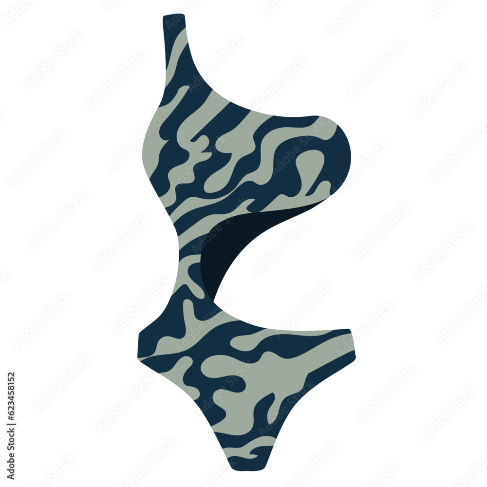 Monokini and bikini swimsuit in trendy boho colors. Stock Vector ...