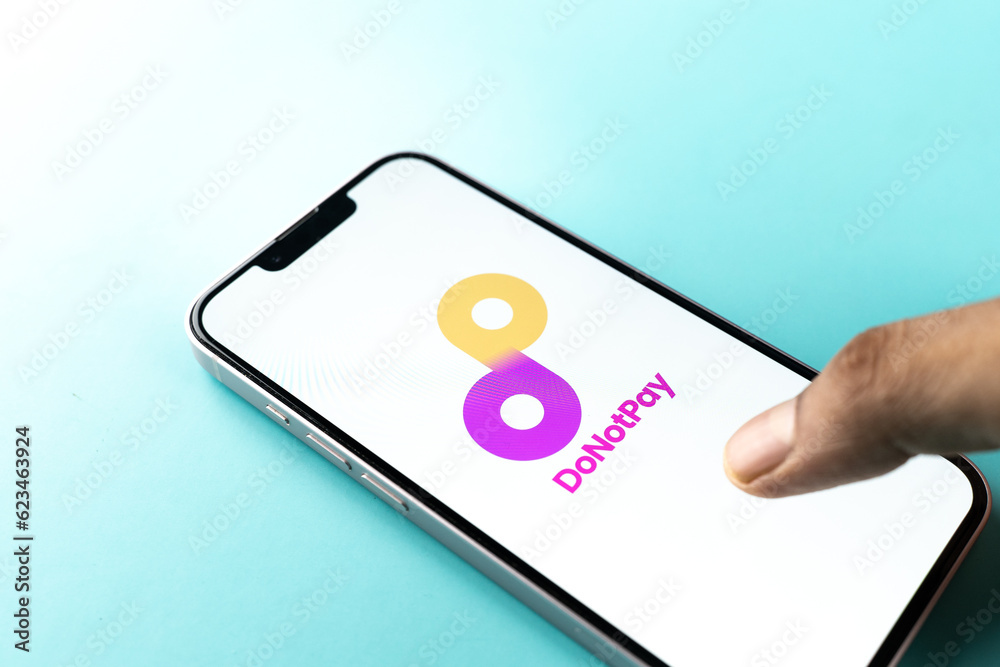 West Bangal, India - july 5, 2023 : DoNotPay logo on phone screen stock image. Stock Photo ...