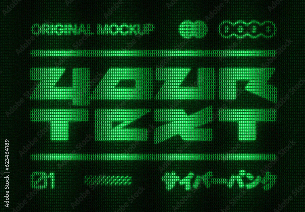 CRT Screen Text Effect Mockup Stock Template | Adobe Stock