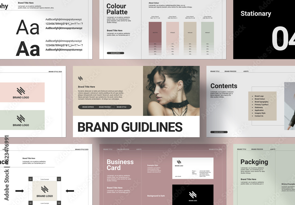 Brand Guidelines Manual Presentation Stock Template | Adobe Stock