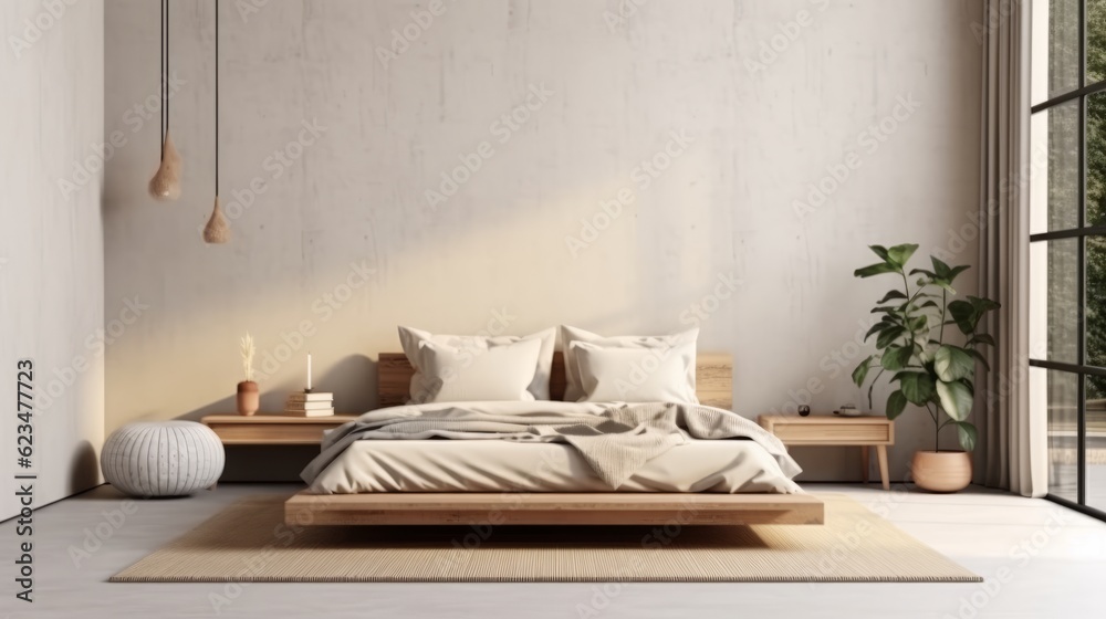 home interior mock up room design concept beautiful bedroom with ...